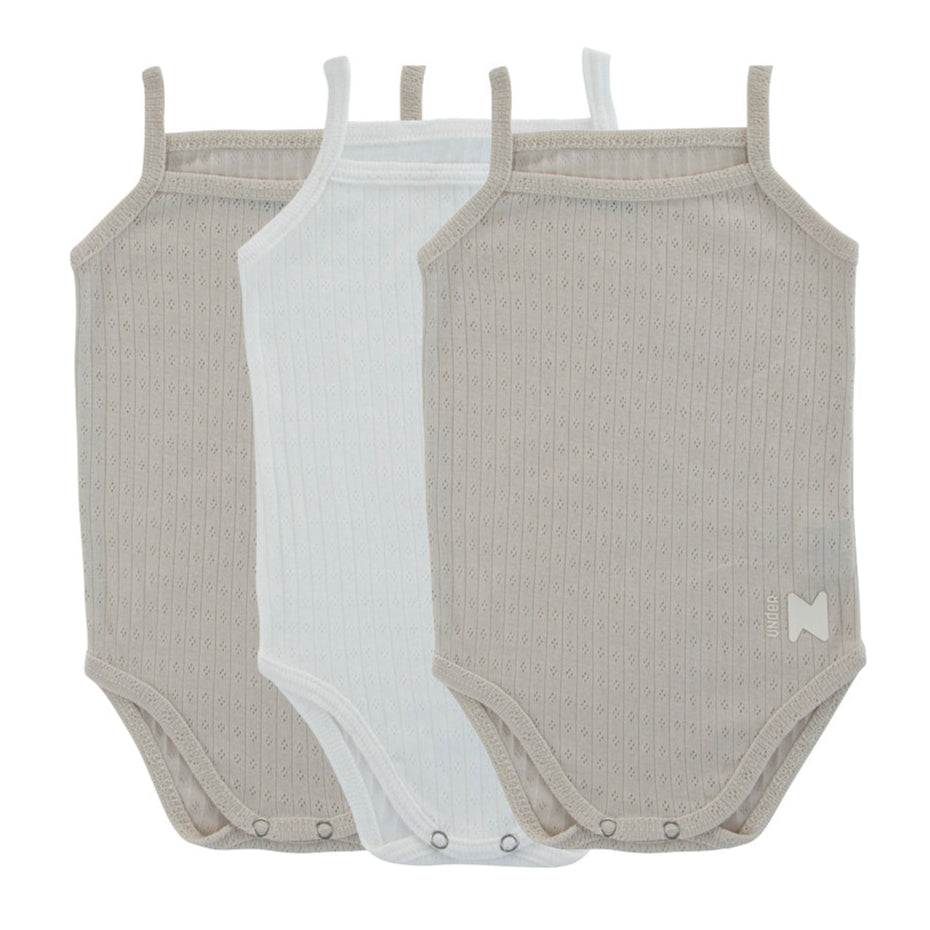 Pointelle Natural Boy + White (Three Pack) – HoneyBug