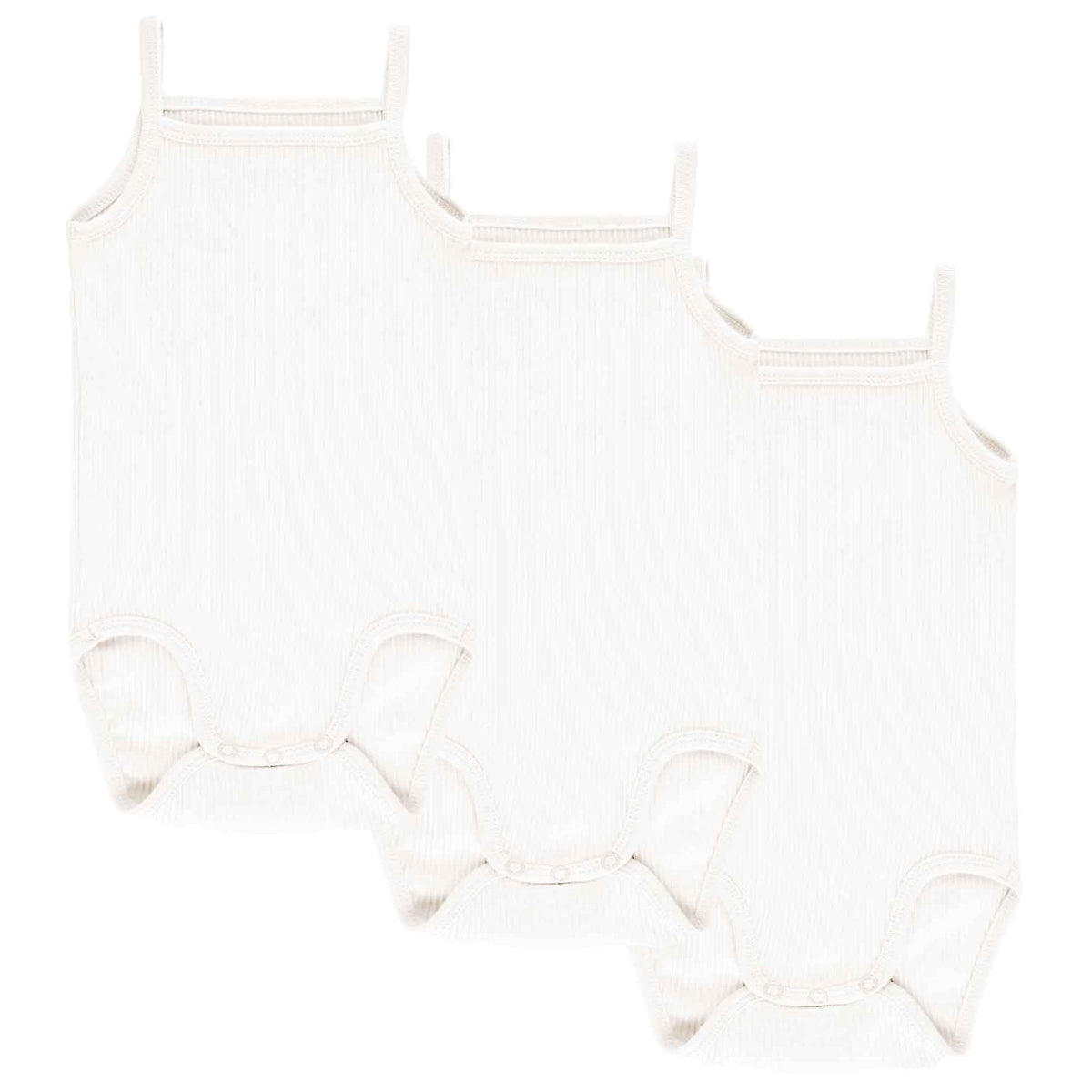 3 Pack Ribbed Spaghetti Straps Bodysuits - Ivory – HoneyBug