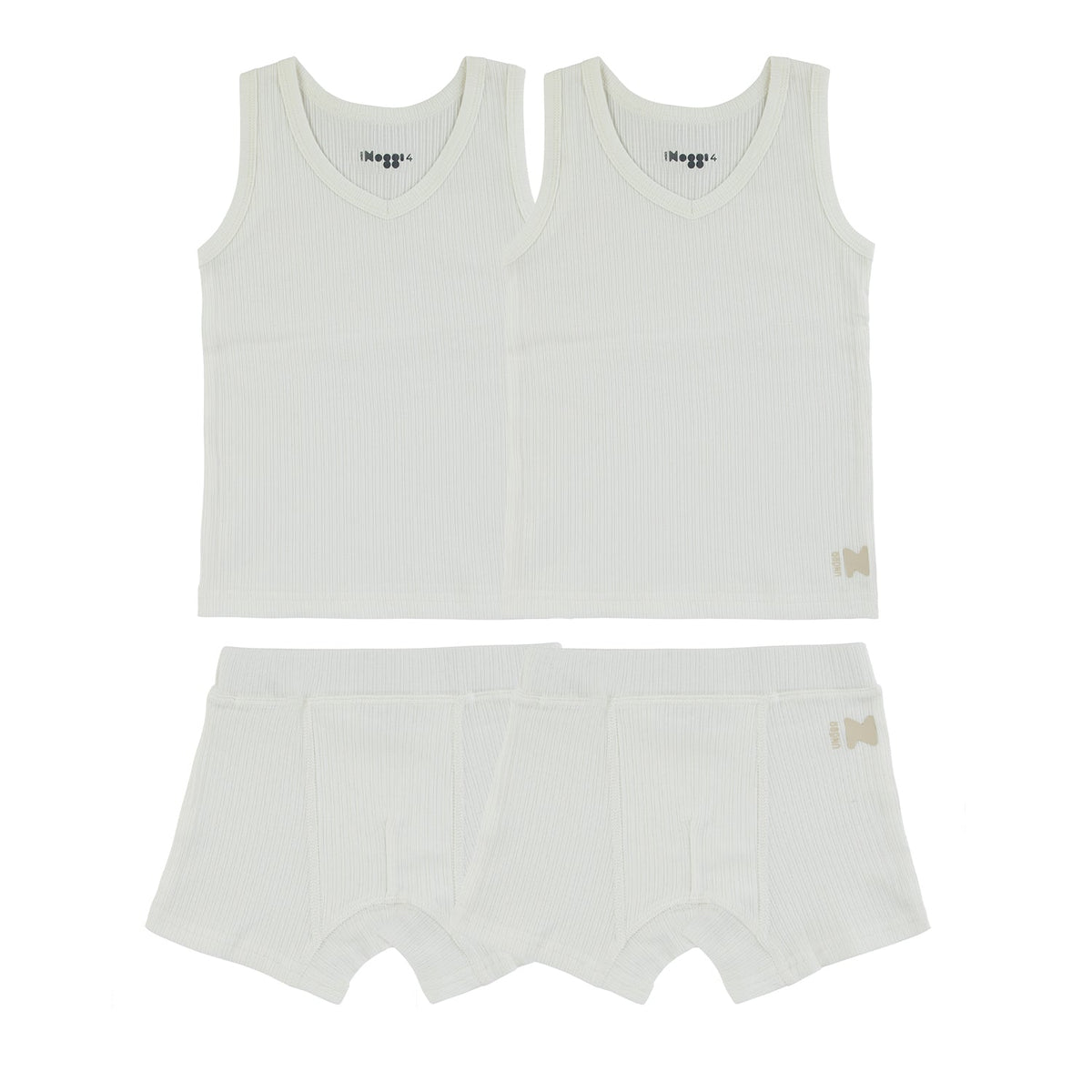 Ribbed White, Boy (2 Sets) – HoneyBug