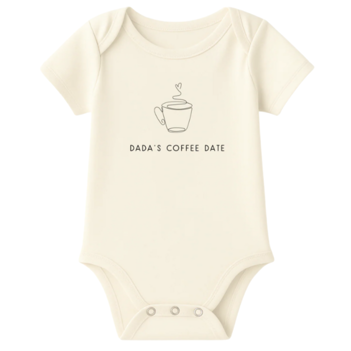 Short Sleeve Bodysuit | Dada's Coffee Date | Organic Cotton – HoneyBug