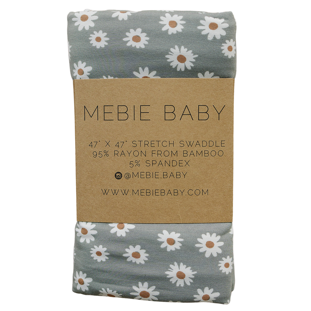 Light Green Daisy Bamboo Stretch Swaddle – HoneyBug