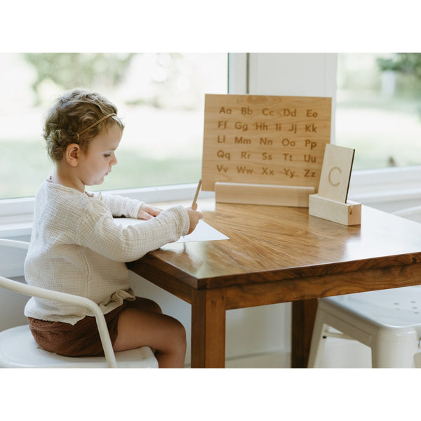 Wooden Alphabet Montessori Board and Tabletop Reference Chart • Modern ...