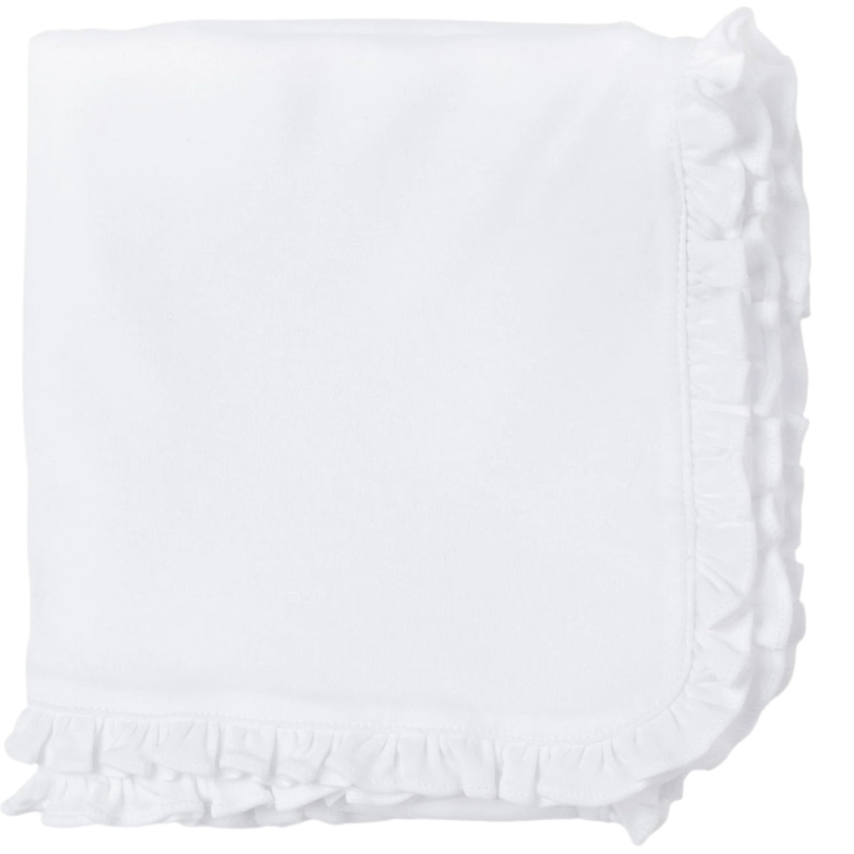 Ruffled Edge Pima Cotton Blanket - White – HoneyBug