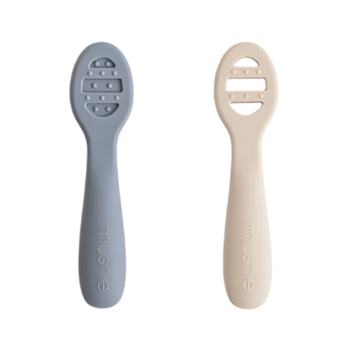 First Feeding Baby Spoons 2-Pack - Tradewinds/Shifting Sand – HoneyBug
