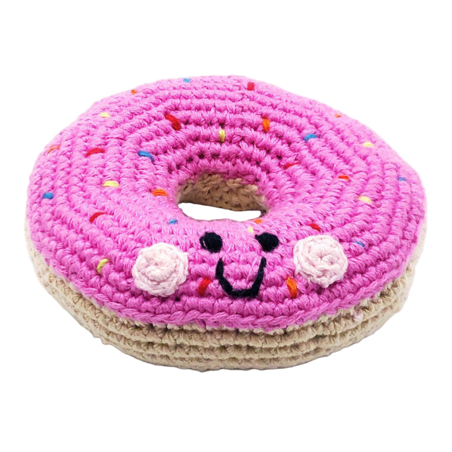 Pretend Play Food Rattle - Plush Donut Pink – HoneyBug