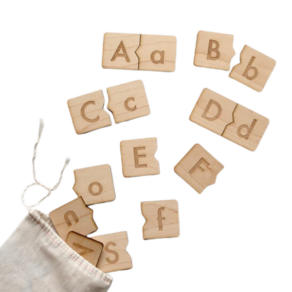 Wooden Alphabet Puzzle • Uppercase & Lowercase Matching Game - HoneyBug