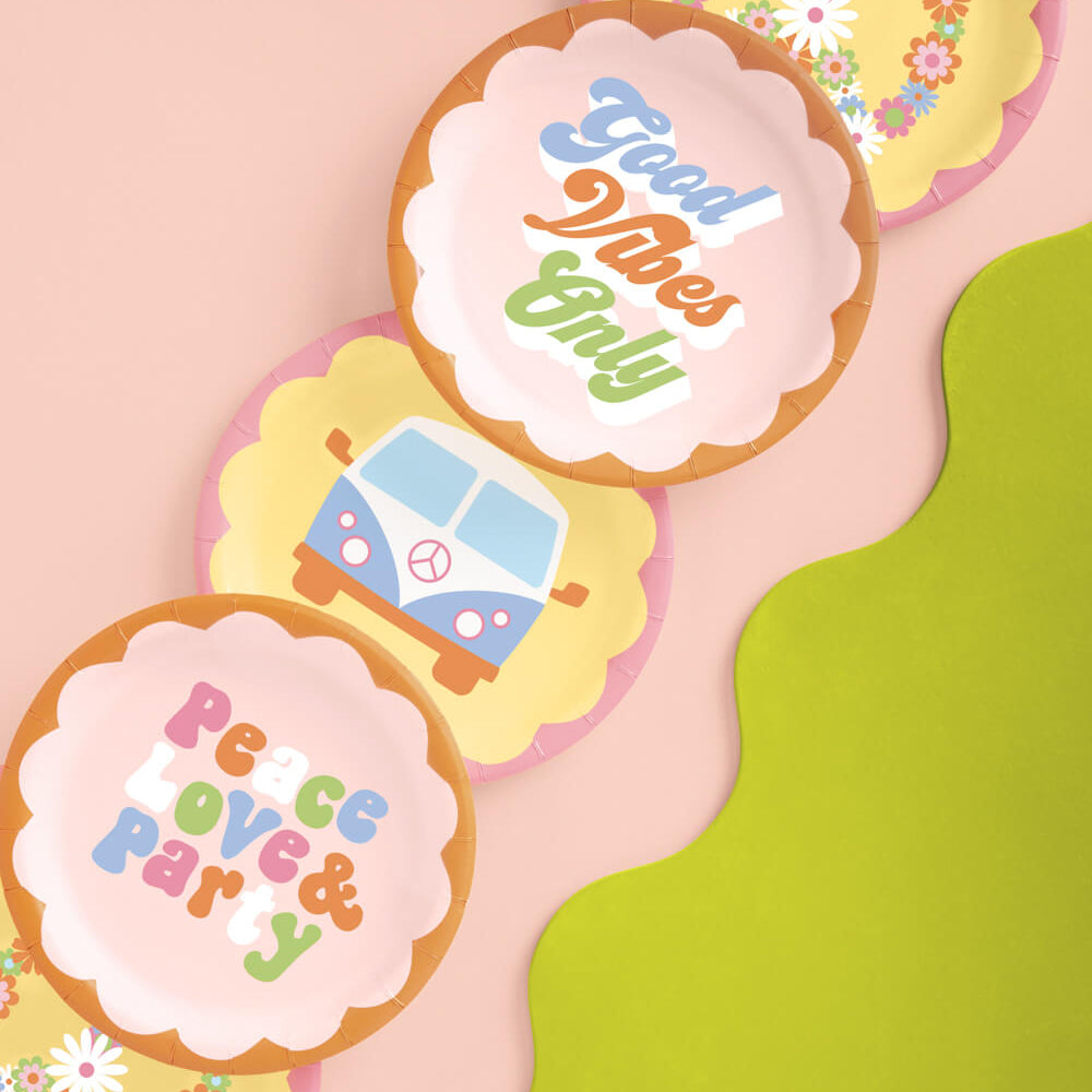 Groovy Plates - 24 paper plates – HoneyBug