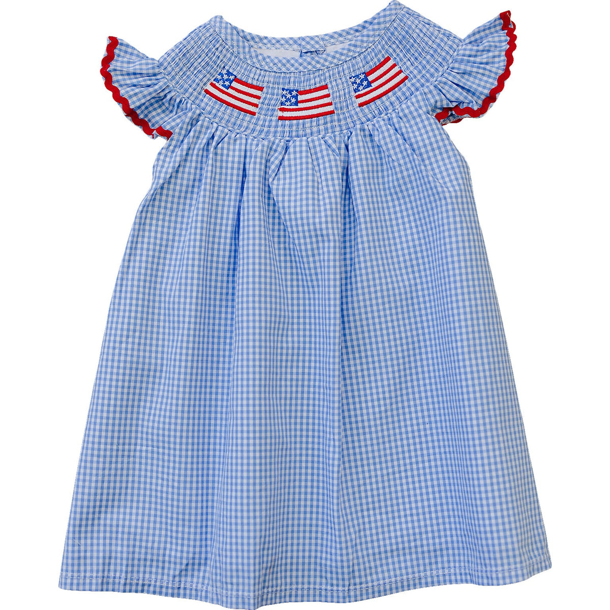 Flag Gingham Smocked Dress – HoneyBug