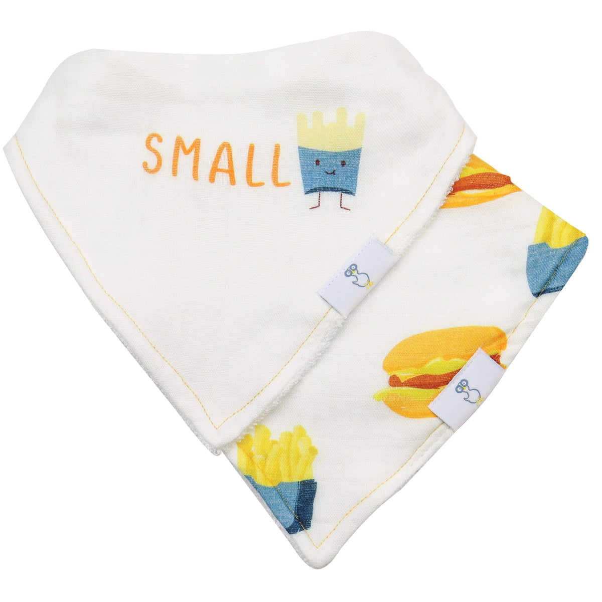 Small Fry and Burgers and Fries 2 Pack Muslin & Terry Cloth Bib Set ...