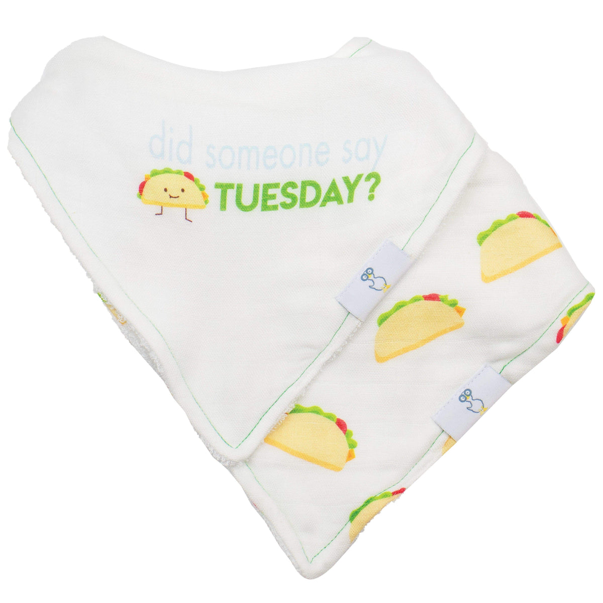 Taco Tuesday and Taco 2 Pack Muslin & Terry Cloth Bib Set – HoneyBug