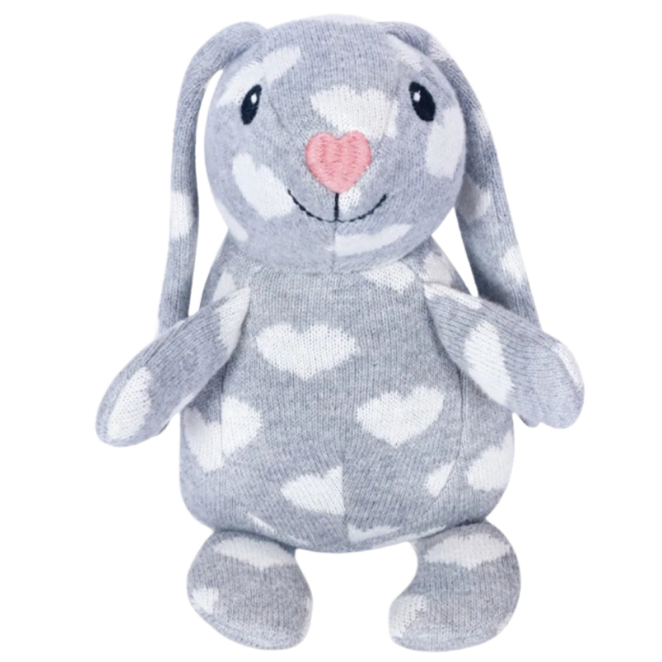 Knit Patterned Bunny Plush - Valentine – HoneyBug